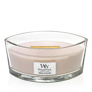 Woodwick Ellipse Scented Candle, Vanilla & Sea Salt, 16oz | Up to 50 Hours Burn Time & Ellipse Scented Candle, Lavender Spa, 16oz | Up to 50 Hours Burn Time