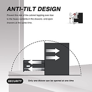 GangMei 2 Drawer Metal Vertical File Cabinet with Lock, Narrow Filing Cabinet with Hanging Letter/Legal/A4 Folders for Home, Office, Assembly Required, Black, 2 Drawers