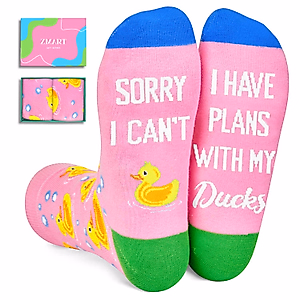 Zmart Novelty Rubber Duck Socks for Women Duck Socks Men, Funny Rubber Duck Gifts Duck Lovers Gifts for Her