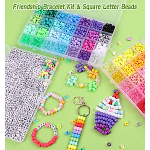 Wutubug 3000Pcs 56 Colors Pony Beads for Bracelet Making Kit, Rainbow Kandi Beads Friendship Bracelet Kit with 910pcs A-Z Letter Beads, DIY Jewelry Making Beads Craft for Adults