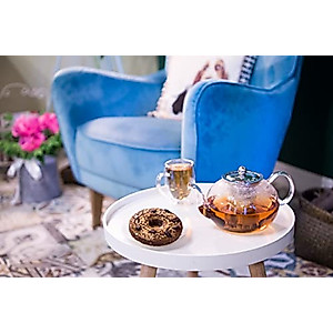 Aserson 1200 ml/40 oz Glass Teapot, Heat Resistant, Stainless Steel Infuser, Handmade, Leaf Tea Brewer, Borosilicate Glass, Stovetop Teapot and Microwave Safe