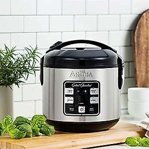 Aroma Housewares Select Stainless Digital Rice & Grain Multicooker, Rice Cooker 4 Cup uncooked, (ARC-914SBDS)