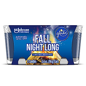 Glade Jar Candles, Fragrance Candles Infused with Essential Oils, Air Freshener Candles, 4 Candles 3.4 Oz (Fall Night Long)