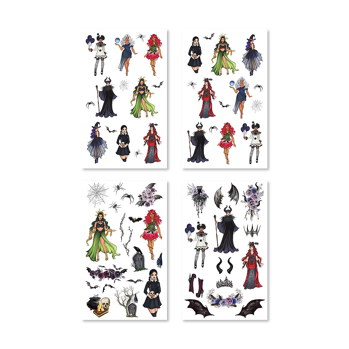 Rongrong Halloween Theme Sticker Book for Planners, Calendars, Journals and Projects – Premium Quality Hand Drawn Perfect for Adding Hocus Pocus to your schedule – Scrapbook Accessories – 24 Sheets