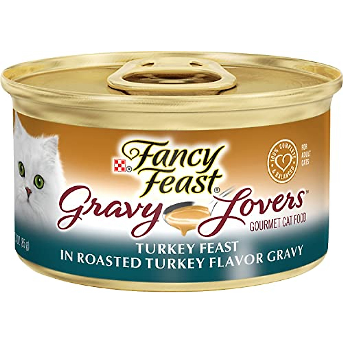 Fancy Feast Gravy Lovers Variety Packs Wet Cat Food Bundle Includes Turkey, Salmon & Sole, Chicken Feast in Gravy Flavor Grain-Free Proteins (Pack of 18)