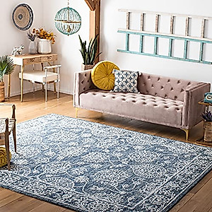 Safavieh Metro Collection 8' x 10' NaturalBlue MET806M Handmade Premium Wool Living Room Dining Bedroom Area Rug