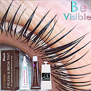 Black Lash Tint Kit, Keratin Black Eyelash Dye and Eyebrow Tint, 6 Week Voluminous Brow Tint, Tinting Look For Lash Perm/Lift/Lamination Treatment (Black Eyelash Tint Kit Only)
