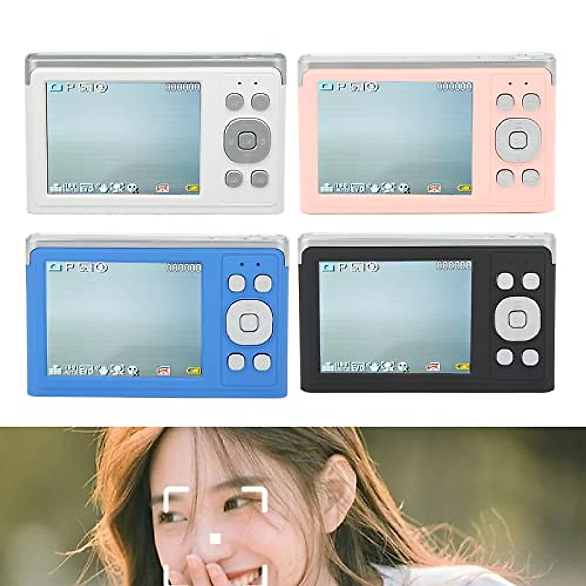 Vbestlife 4K Digital Camera, 16X Zoom Video Camera with IPS HD Mirrorless, 50MP Camera for Macro Shooting, AF Autofocus, LED Fill Light, for Outdoor Gifts(Black)