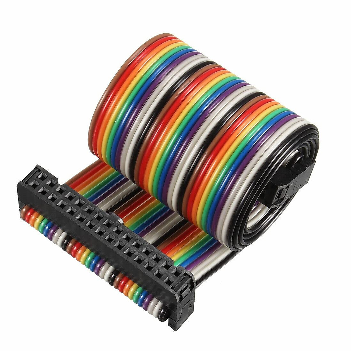 Tool parts IDC Rainbow Wire Flat Ribbon Cable 30P A-type FC/FC Connector 2.54mm Pitch 0.5m