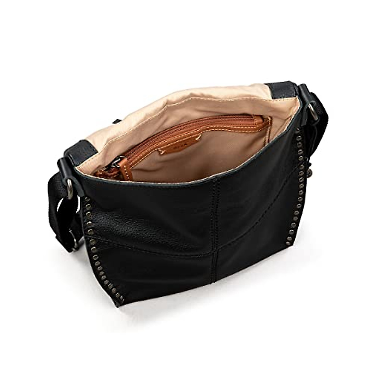The Sak womens Leather, & Silverlake Crossbody Bag in Leather Casual Purse with Adjustable Strap Zipper Pockets, Black Ii, One Size US