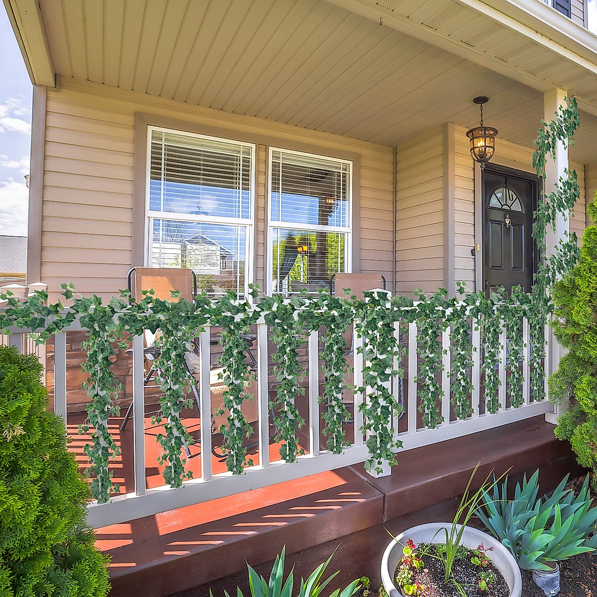 Sggvecsy 3 Pcs Artificial Ivy Vines Kit 6.4Ft Odorless Silk Ivy Garland with Green Leaves Fake Hanging Plants Artificial Greenery Decor for Wedding Home Wall Party Indoor Outdoor Decoration