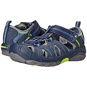 Merrell Hydro Sport Sandal, Navy/Green, 9 US Unisex Little Kid