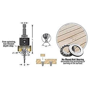 Countersink Drill Bit with Adjustable Drill Bit Depth, Carbon Steel 3/8 X 3/32 X 1/4in, Countersunk Drill Bit