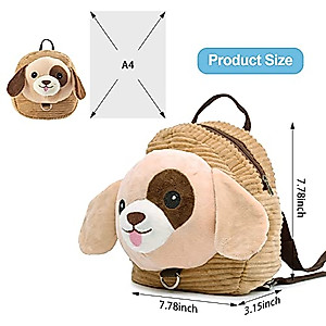 Baby Safety Backpack with Anti-Lost Leash,PHEENOWL Toddler Harness Mini Cute 3D Cartoon Animal Travel Bag with Safety Tether,Kids Backpacks with Safety Harness Reins for Child Boys Girls (Dog)
