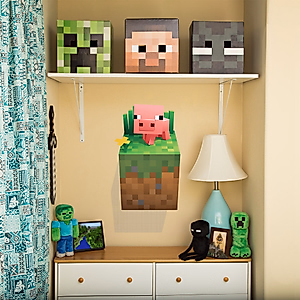 (Set of 4) LucyM Wall Decal Digging Steve; Creeper Inside Wall; Baby Pig; Baby Cow