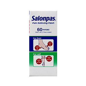 Salonpas Pain Relieving Patch, Extra Strength Topical Analgesic, 60 ct (Pack of 2)