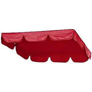 Outdoor Swing Canopy Replacement,Waterproof Patio Chair Top Cover for Swing, 2 & 3 Seater Garden Porch Seat Furniture Sun Shade Patio Swing Hammock Top Sunproof Cover for Patio Garden Yard (E/Red)