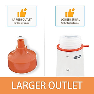 TOCKONIMN Condiment Squeeze Squirt Bottles for Sauces Plastic - (4pcs, 6oz) Ketchup Bottles with Top for Paint Cooking Liquids Sauce Dispenser Kitchen Food Bbq Pancake Drizzle Mustard Icing Clear