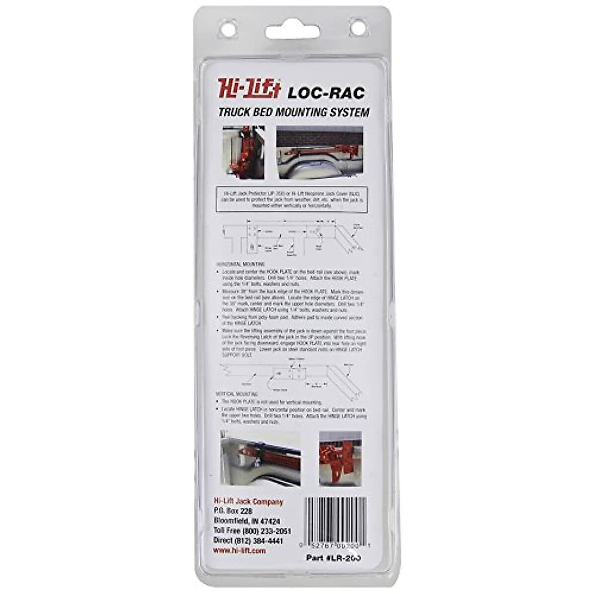 Hi-Lift Jack LR-200 Loc-Rac Jack Truck Bed Mounting System , Black