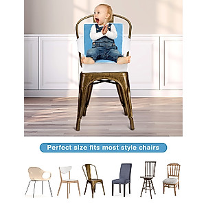 OTTOLIVES Toddler Booster Seat for Dining Table Thick Increasing Waterproof PU Washable Cushion with 2 Adjustable Straps Safety Buckle (Blue)