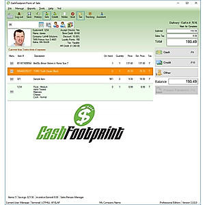 Professional POS Software and Inventory Control, No Monthly Fees, Free Support & Updates - CashFootprint Retail Point of Sale Software by LotHill Solutions - Professional Edition