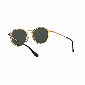 Ray-Ban RB3574N Blaze Round Sunglasses, Gold/Dark Green, 59 mm