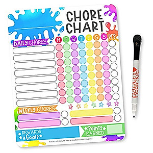 Slime Kids Chore Chart Magnetic, Reward Chart for Kids, Good Behavior Chart for Kids at Home, My Responsibility Chart for Kids, Magnetic Reward Chart for kids Behavior, Color Chore Chart for One Child