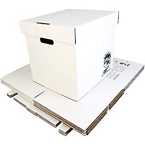 12" Vinyl Record Storage Box - Sturdy Cardboard with Removable Lid - Holds up to 90 Records or Laser Discs - Set of 5 Boxes #12BC13