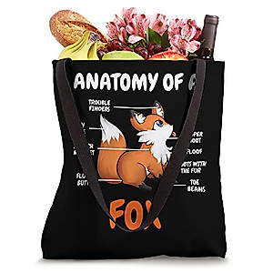 Anatomy Of a Fox Funny animal Sweet carnivore Fox Tote Bag