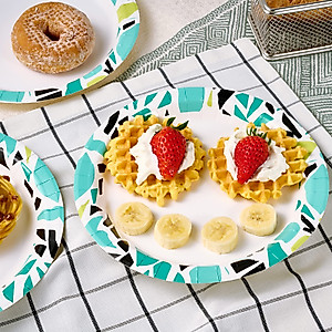 FOCUSLINE 360 Pack Paper Plates 8.375 Inch, Disposable Paper Plates Bulk 360 Count, Soak-Proof & Cut-Proof Bulk Paper Plates for Parties, Picnic and Family Gatherings.