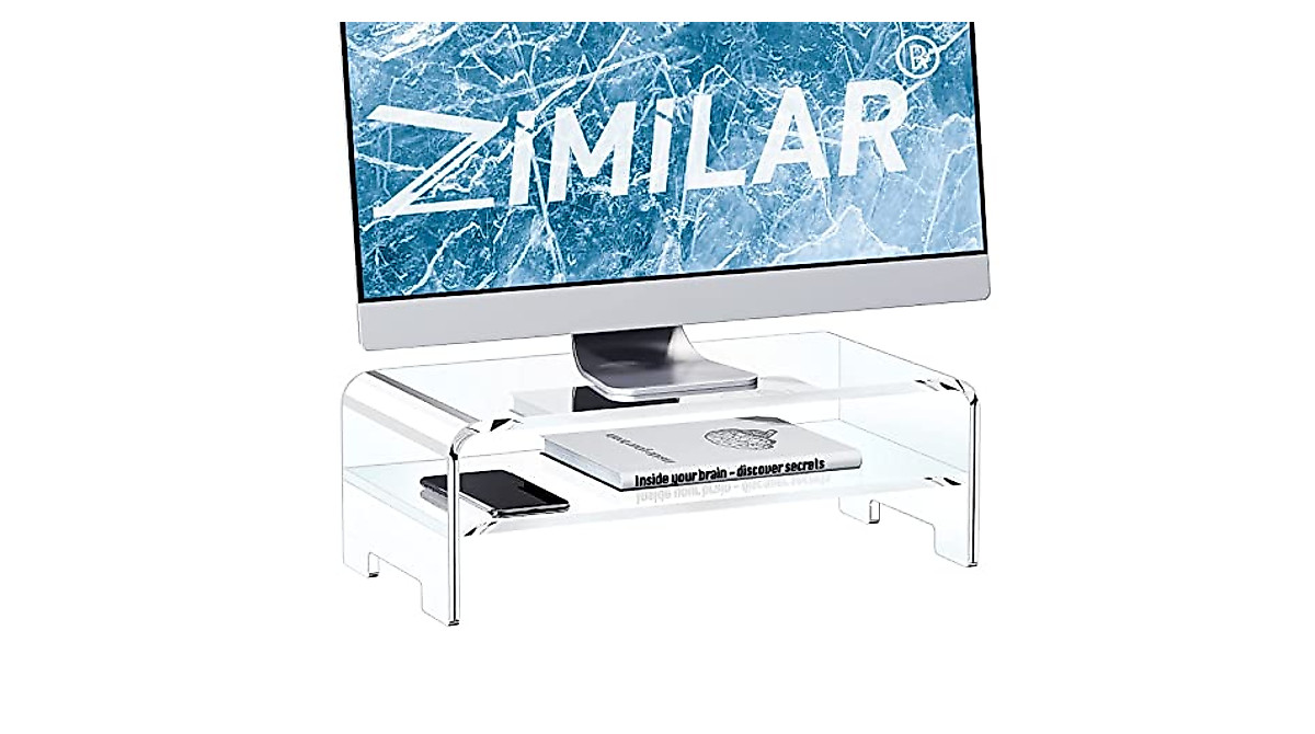 Zimilar 2-Tier Acrylic Monitor Riser | Ergonomic Stand