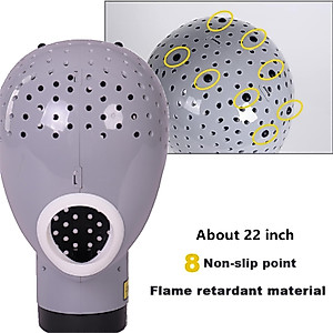 HOMEGOAL Hair Dryer Fresh Wig Head Dryer Wig Stand Wig Holder Mannequin Head, Drying Wig From Inside to Outside, Quickly, Easily, For Lace Wig Scalp Cap Net (Dark Grey)