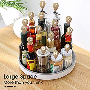 LAMY Lazy Susan Organizer Kitchen Organization, 12 Inch Lazy Susan Turntable for Cabinet, Pantry, Refrigerator and Table, White