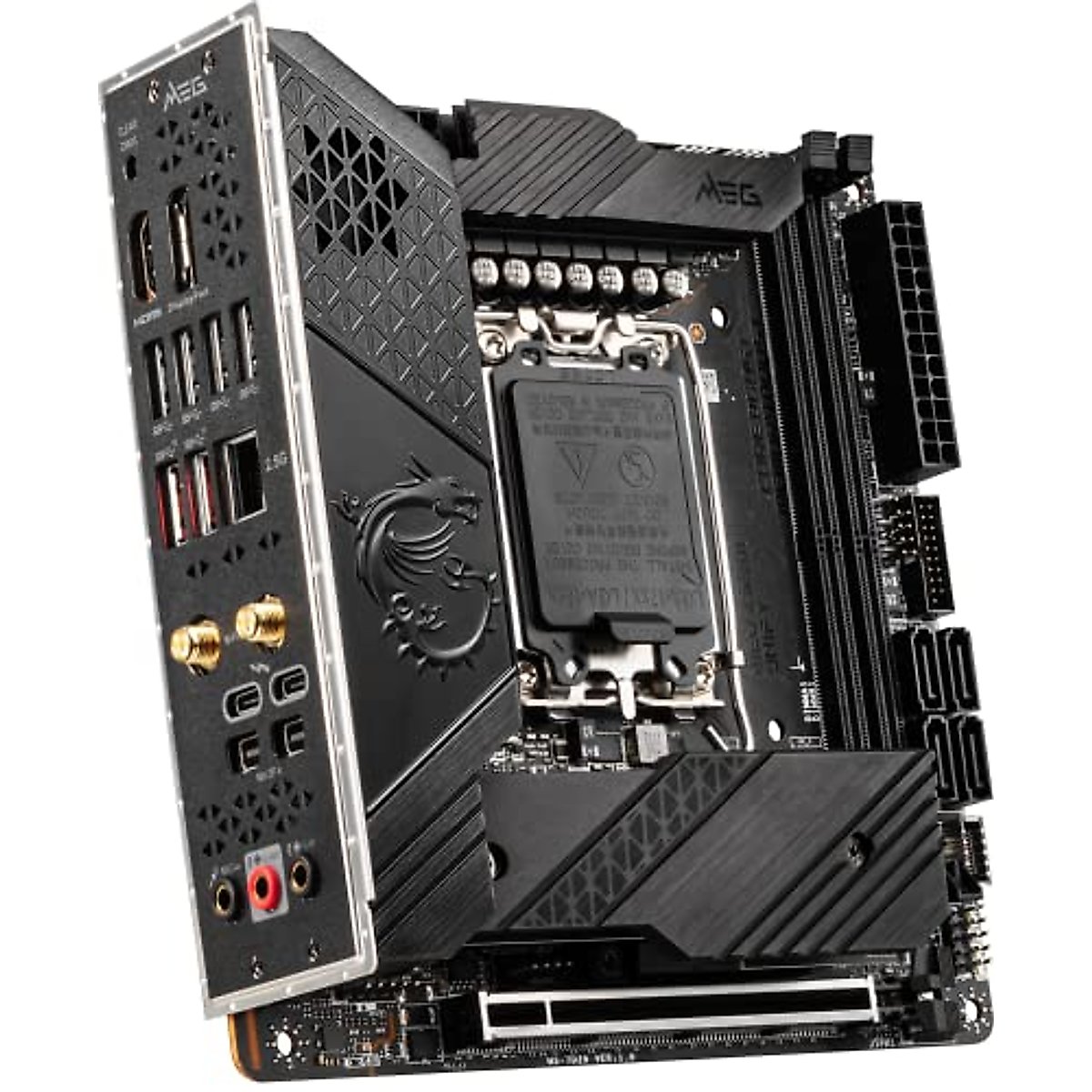 MSI MEG Z690I Unify Gaming Motherboard (Mini ITX, 12th Gen Intel Core, LGA 1700 Socket, DDR5, PCIe 5, 2.5G LAN, M.2 Slots, Wi-Fi 6E)