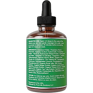 Biotin + Saw Palmetto Oil For Hair Growth. With Vitamin E, Rosemary Extract, Amla. Vegan Thickening, Moisturizing, Strengthening Serum For Women, Men. Scalp Treatment For Weak, Dry Hair 1oz