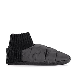 MUK LUKS Men's Quilted Slipper Booties, Ebony, 11-13