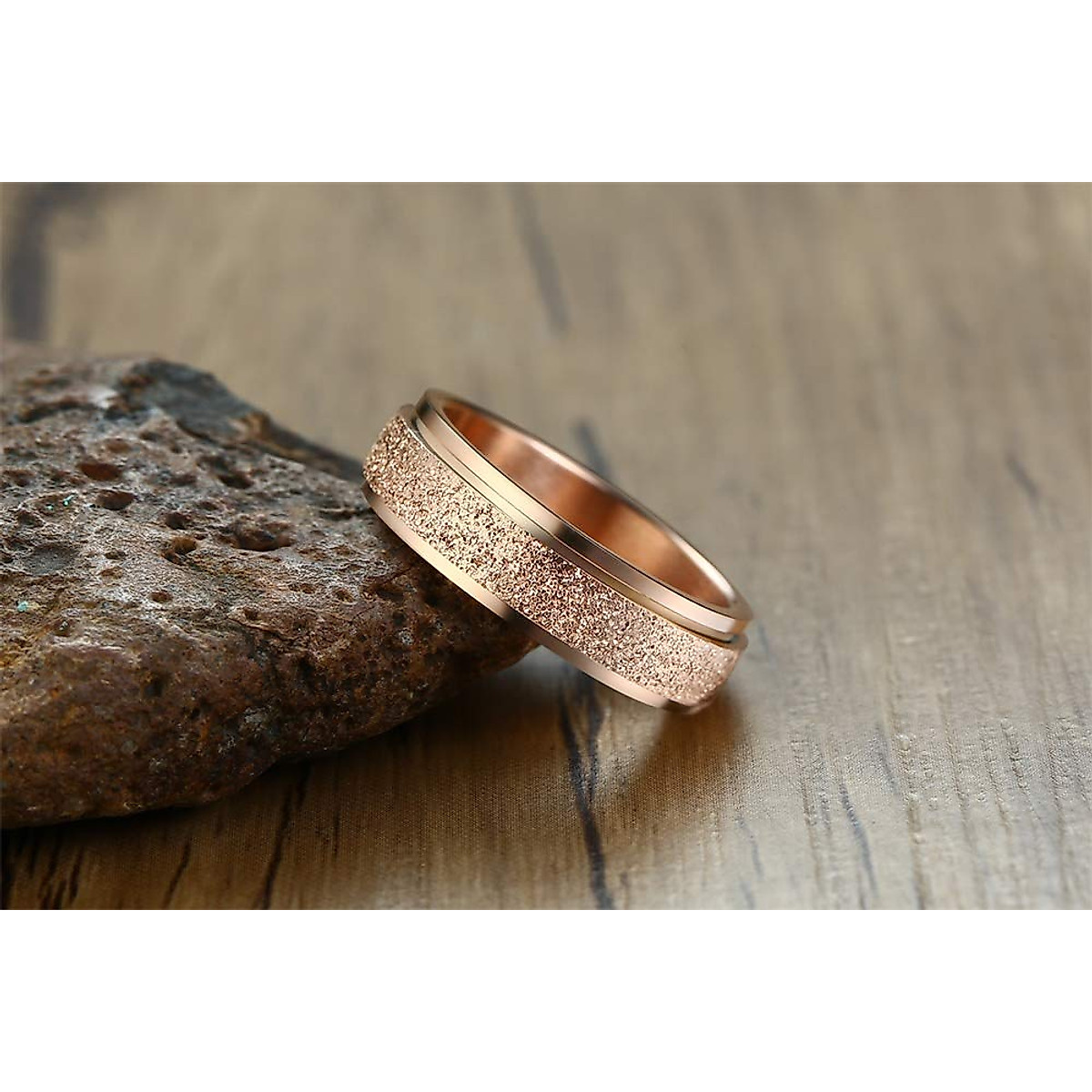 SSZYU Engraving Keep Fucking Going Spinning Inspirational Ring for Women Stainless Steel Spinner Ring 6MM Glitter Finish Rings for Women Men Graduation Gift for Teen,Size 10