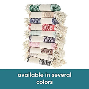 sea me at home 2 Pack Decorative Turkish Hand Towels for Bathroom with Bohemian Design (Set of 2), 100% Turkish Cotton Farmhouse Boho Kitchen Towel Set, 16 x 36 Inches (Light Gray)