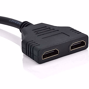 SENGKOB HDMI Splitter Adapter Cable, 1080P to Dual HDMI Female, Supports Two TVs at the Same Time