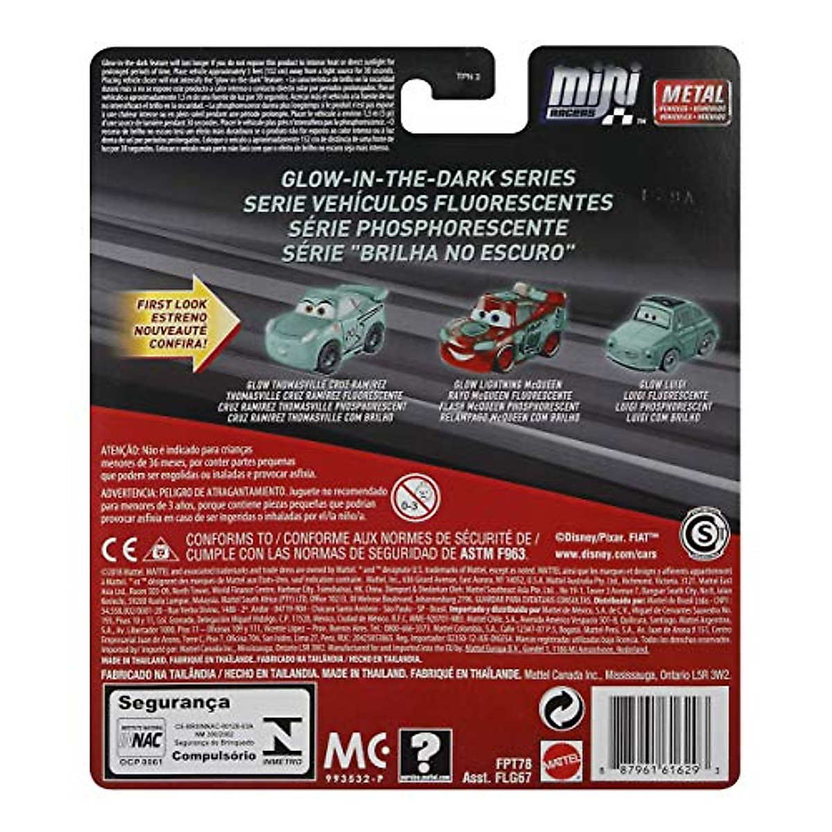 Disney Car Toys Mini Racers Vehicles, 3 Pack - McQueen, Luigi, Cruz Storm Exclusive