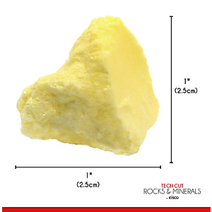 12PK Raw Sulfur, Mineral Specimens - Approx. 1" - Geologist Selected & Hand Processed - Great for Science Classrooms - Class Pack - Eisco Labs