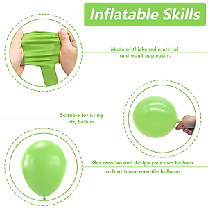 NISOCY Lime Green Latex Balloon Arch Garland Kit,102PCS 18In 12In 10In 5In for Birthday Wedding Baby Shower Jungle Summer Fruit Green Theme Anniversary Celebration Decoration