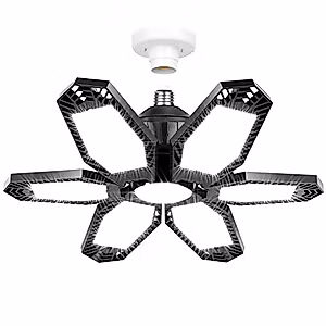 Luyata LED Garage Lights, 160W Deformable LED Garage Ceiling Light Shop Lights Bulbs with 6 Adjustable Panels for Garage Workshop Basement Support E26/E27 Screw Socket