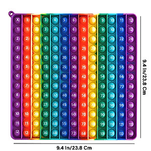 Educational Sensory Fidget Toy Multiplication Pop It Double Sided12x12 & 12x24 Classroom Must Haves Learn Math with Educational Fidget Toy Adult and Child ADHD Fidget Sensory Toy Math Manipulatives