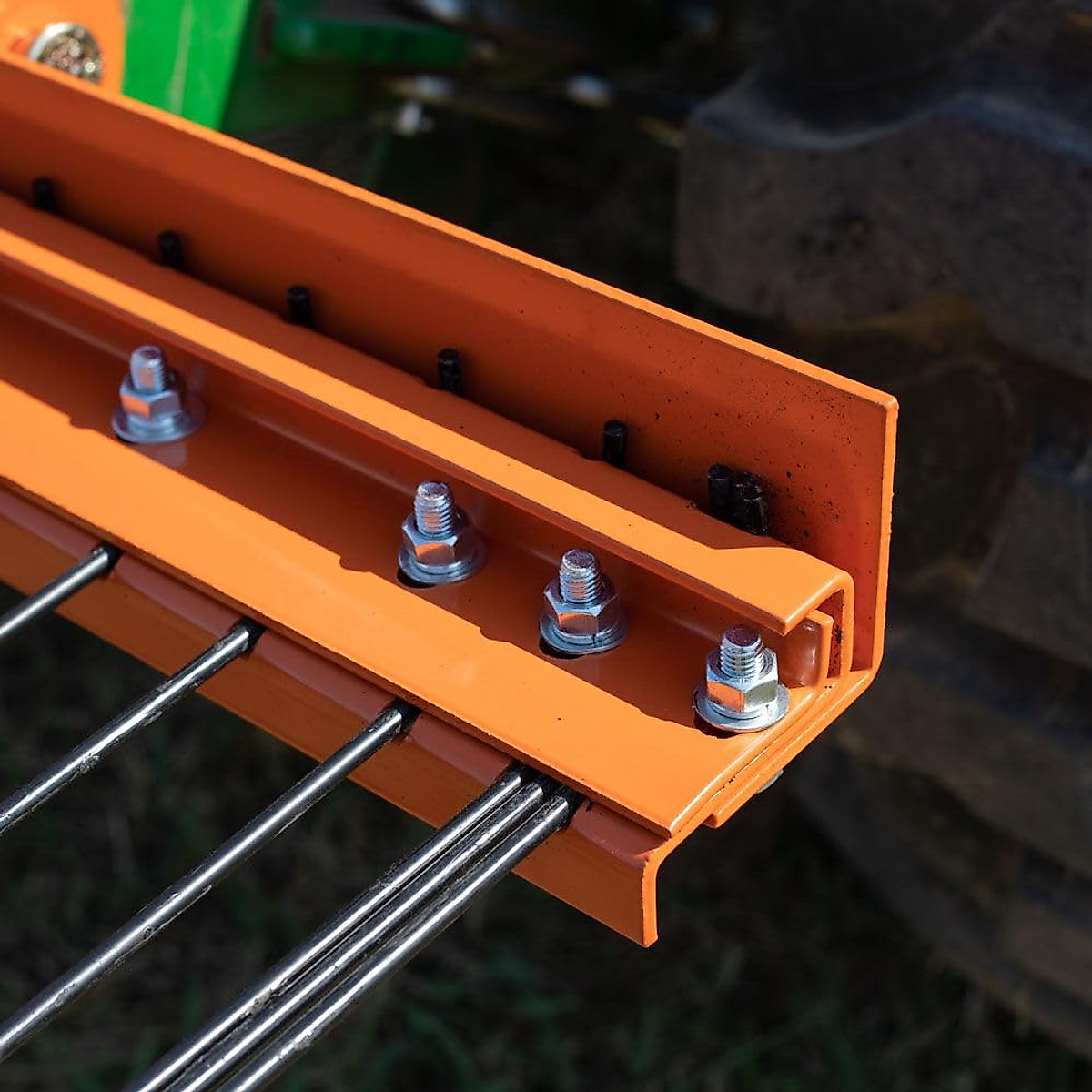 Titan Attachments 3 Point 6 FT Pine Straw Needle Rake, Category 1 Tractors, Coil Spring Tines, Drag-Behind Landscape Rake