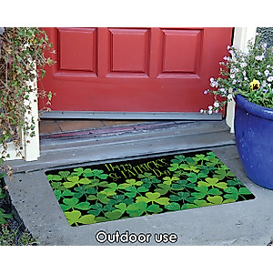 Toland Home Garden 800261 Shamrocks St Pats Door Mat 18x30 Inch Spring Outdoor Doormat for Entryway Indoor Entrance