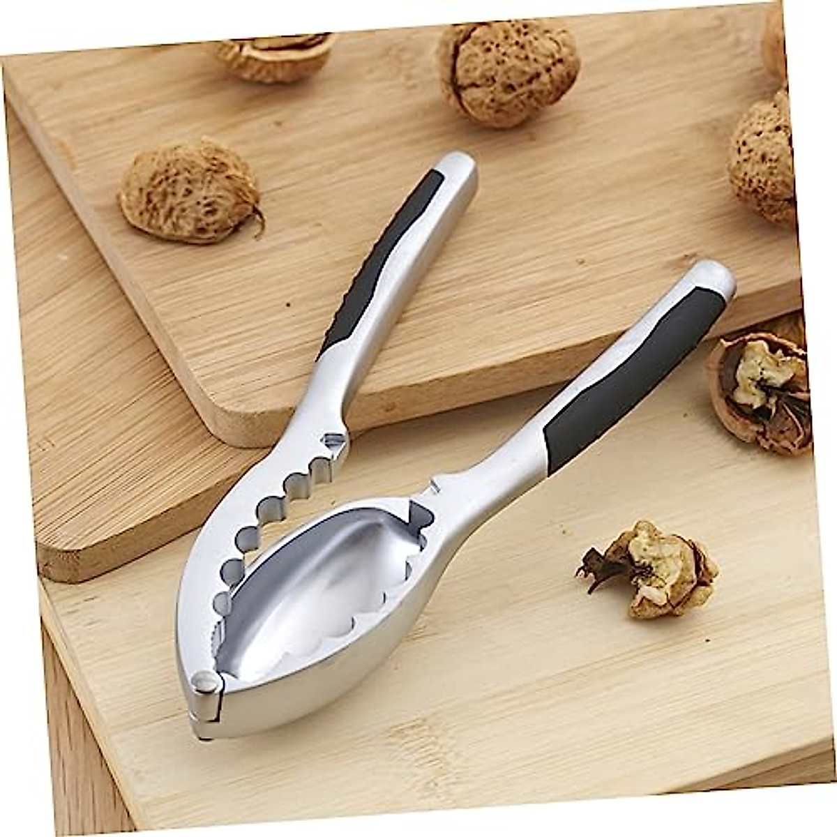 Housoutil Seafood Tools Nut Crackers for All Nuts Pecan Nut Opener Tool Walnut Clip Crab Lobster Nutcracker Biscuit To Open Silver Pistachio Pecan Opening Tool