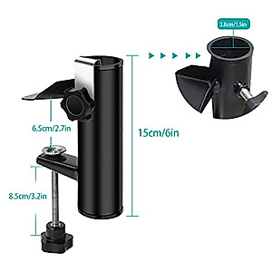 MILIMOLI 2 Pack Umbrella Clamp Umbrella Stand Bench Buddy Patio Umbrella Holder, Premium Umbrella Mount Clamp Umbrella Stand Fixed Clip for Beach Courtyard Balcony, Chair Umbrella with Clamp
