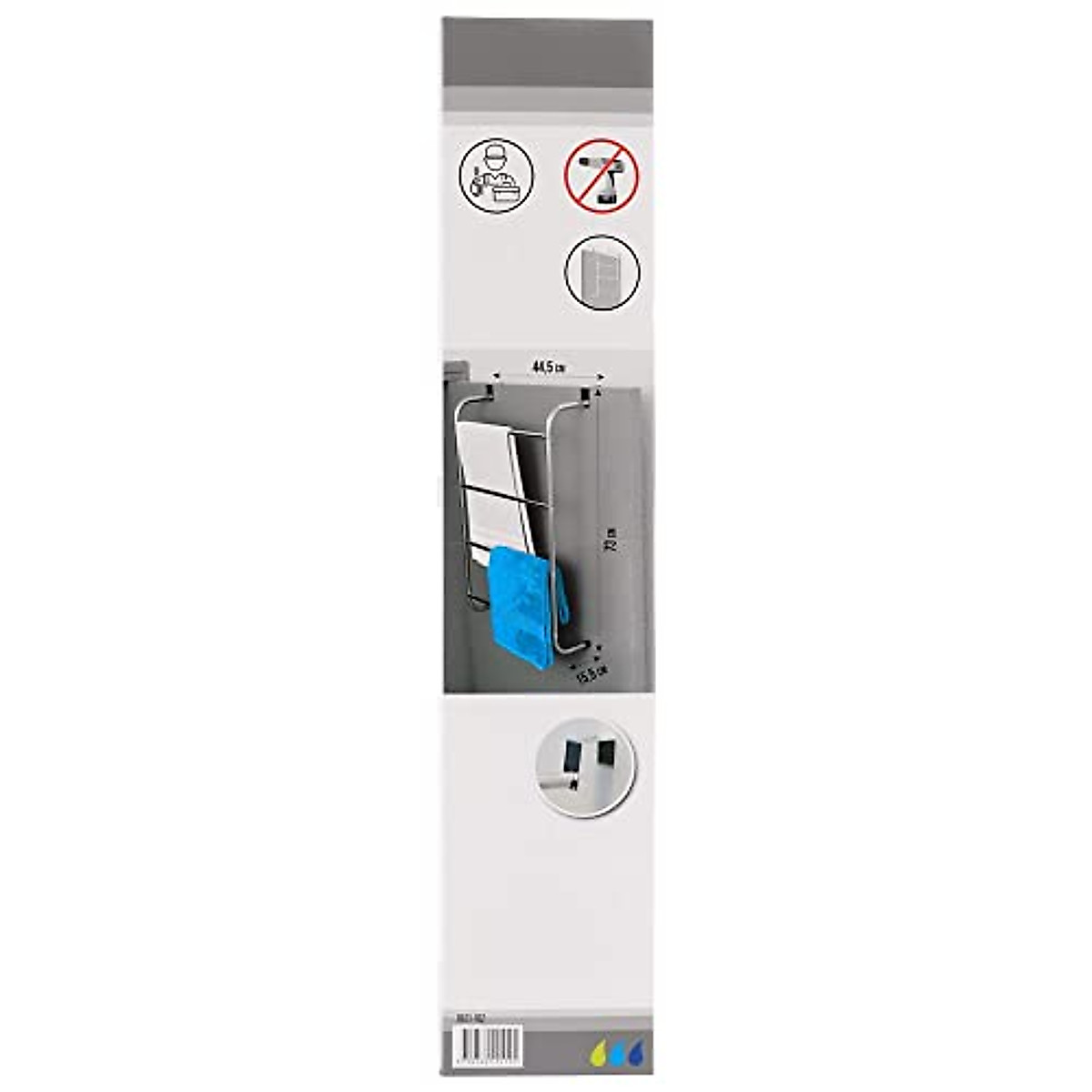 Over the Door Towel Organizer 4 Bars Metal/Chrome