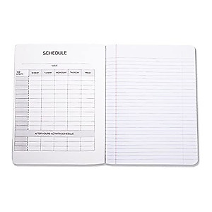 Amazon Basics Wide Ruled Composition Notebook, 100 Sheets, Marble Black, 4-Pack